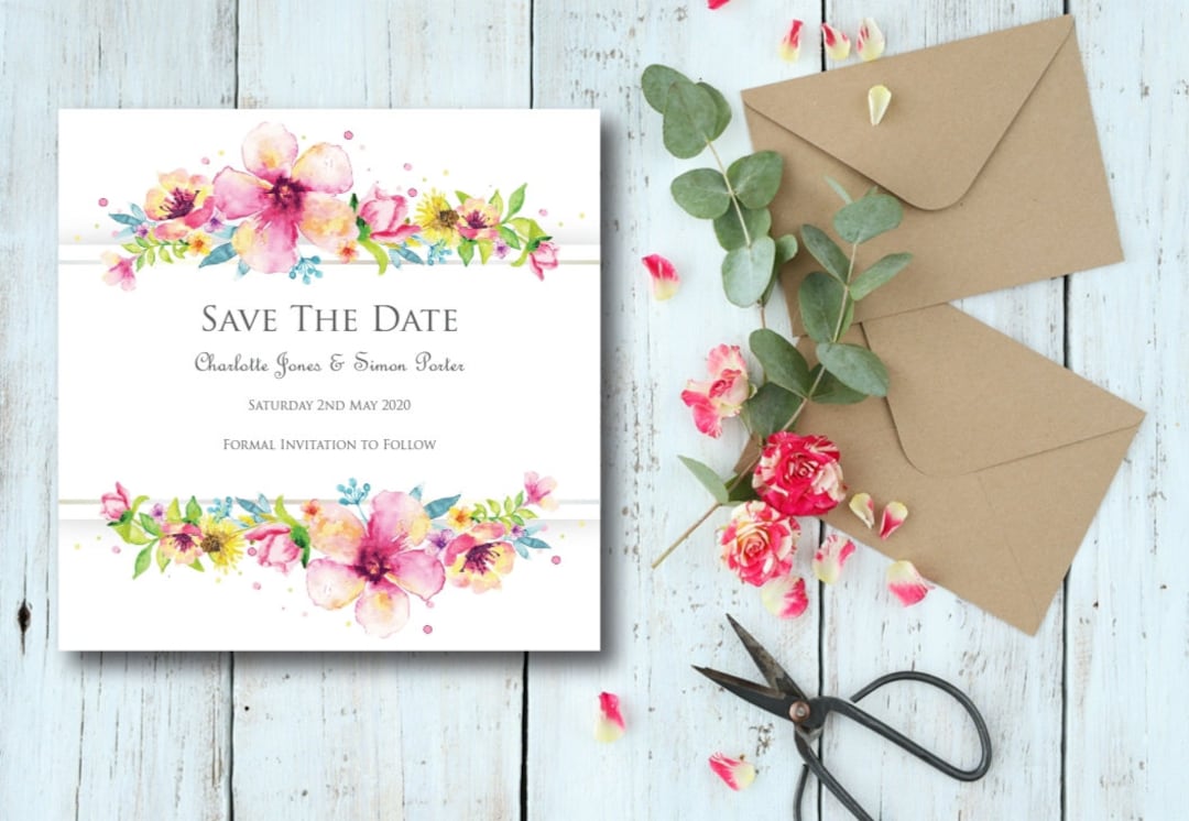 Floral Save the Date, Engaged, Wedding Day, Keep the Date, Wedding ...