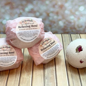 3 Pack Relaxing Rosé Lux Bath Bombs: Bath Bomb Set, Bath Bomb Gift Set ...