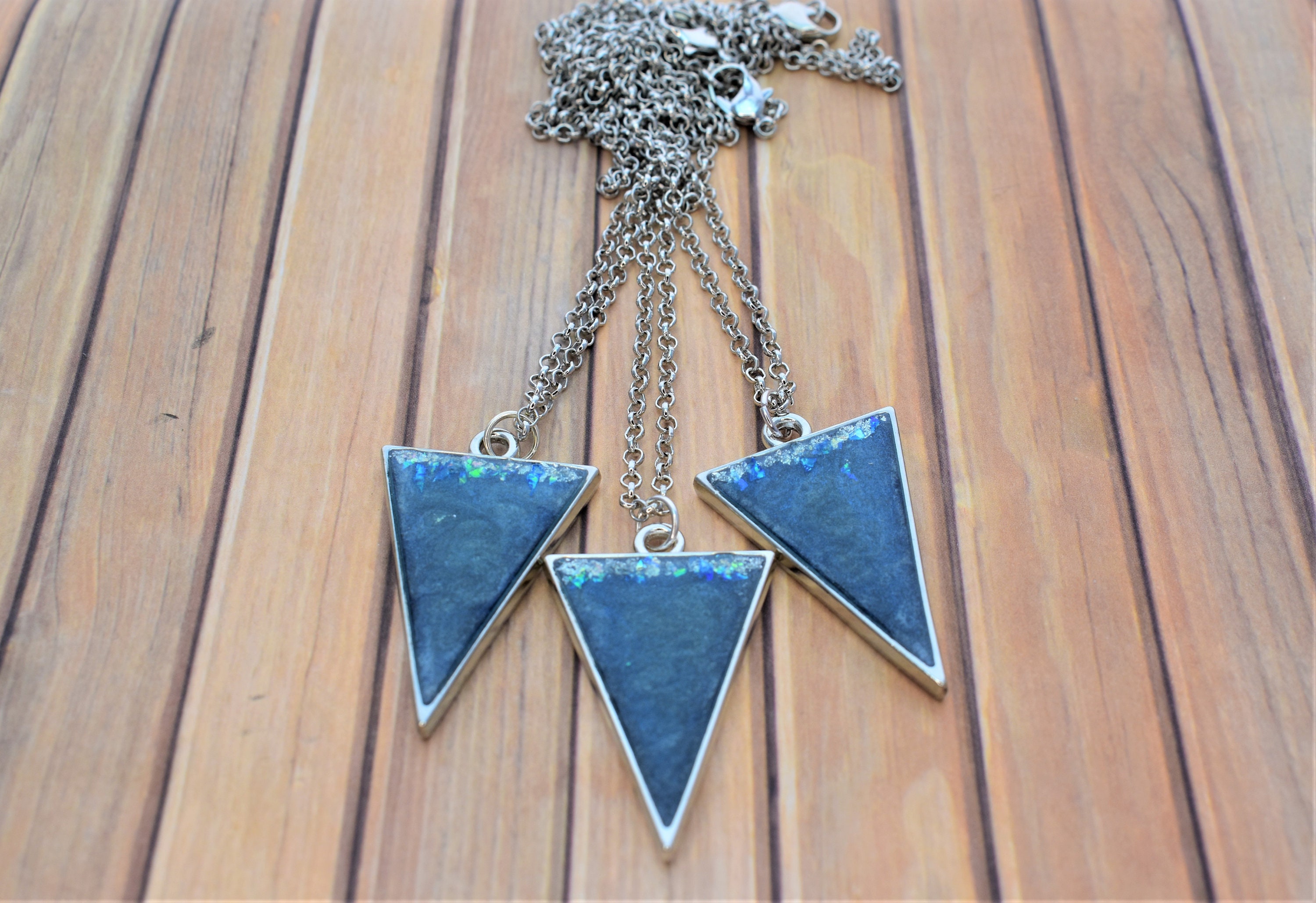 Midnight Blue Resin Necklace: Midnight Blue Jewelry, Resin Pendant ...