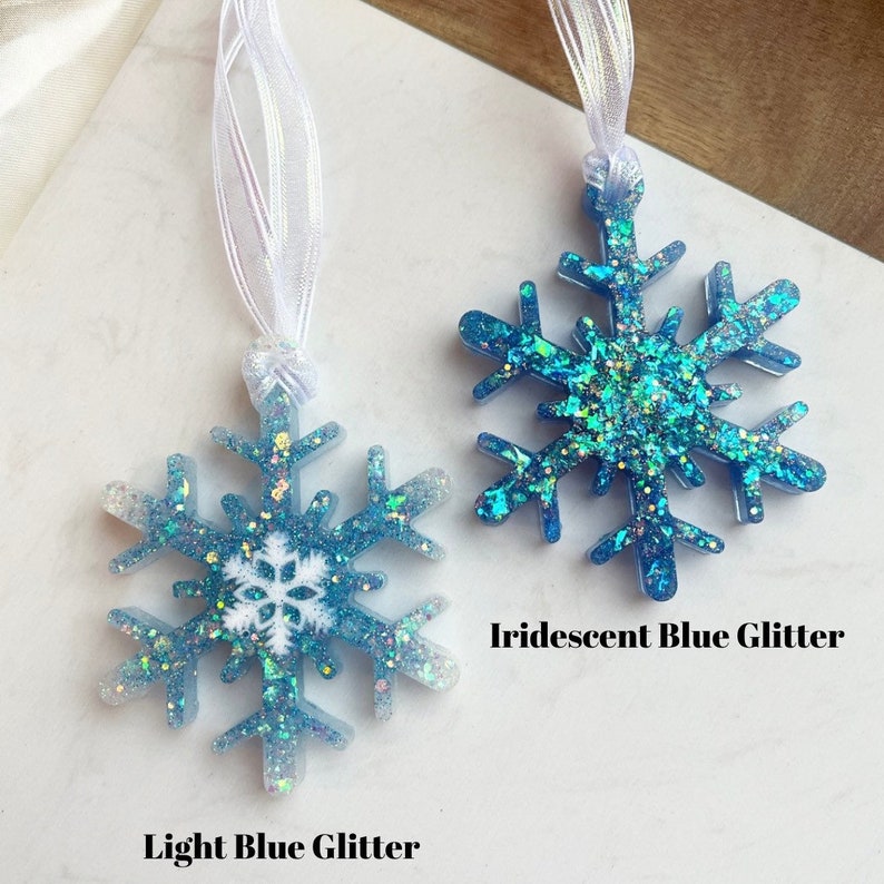 Glitter Snowflake Ornaments Resin Ornaments Christmas Tree Ornaments