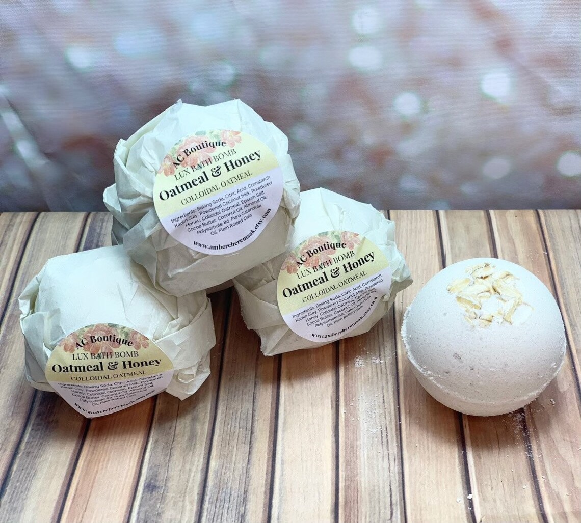 3 Pack Oatmeal and Honey Lux Bath Bombs: Bath Bomb Set, Bath Bomb Gift ...