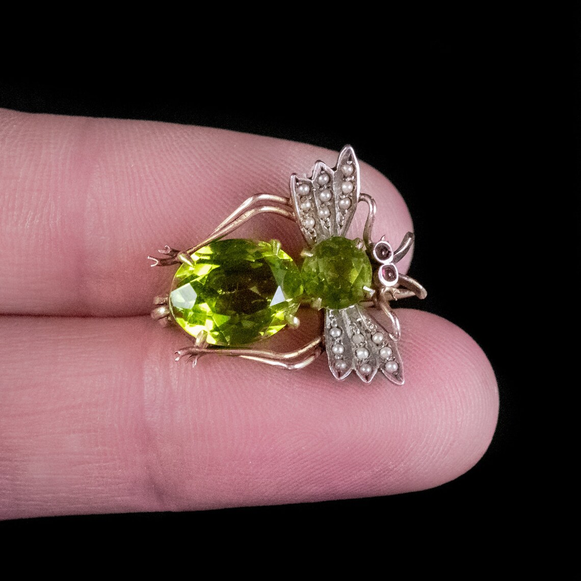 Antique Victorian Paste Pearl Insect Brooch Silver 18ct Gold - Etsy