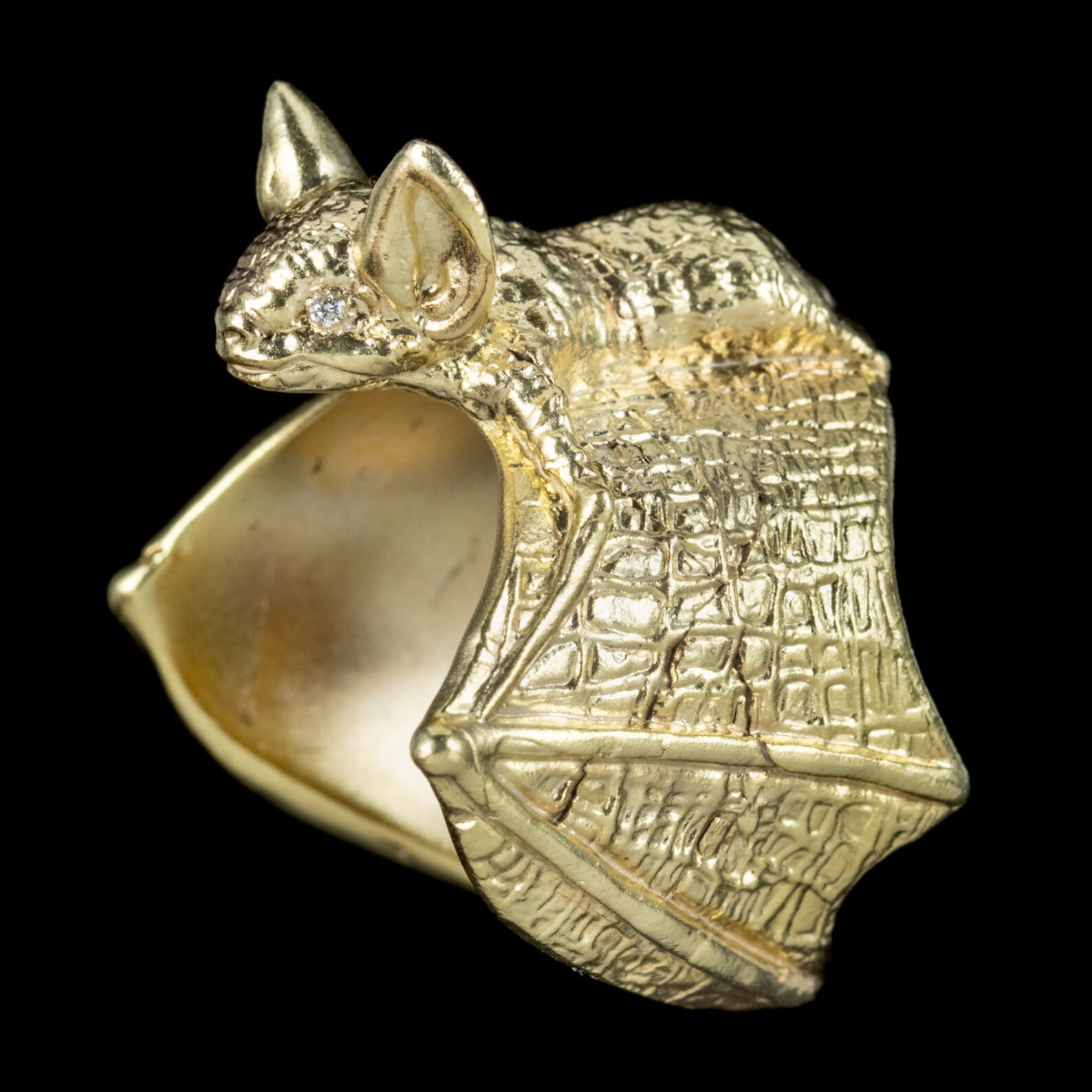 Diamond Bat Ring Sterling Silver 18ct Gold Gilt - Etsy