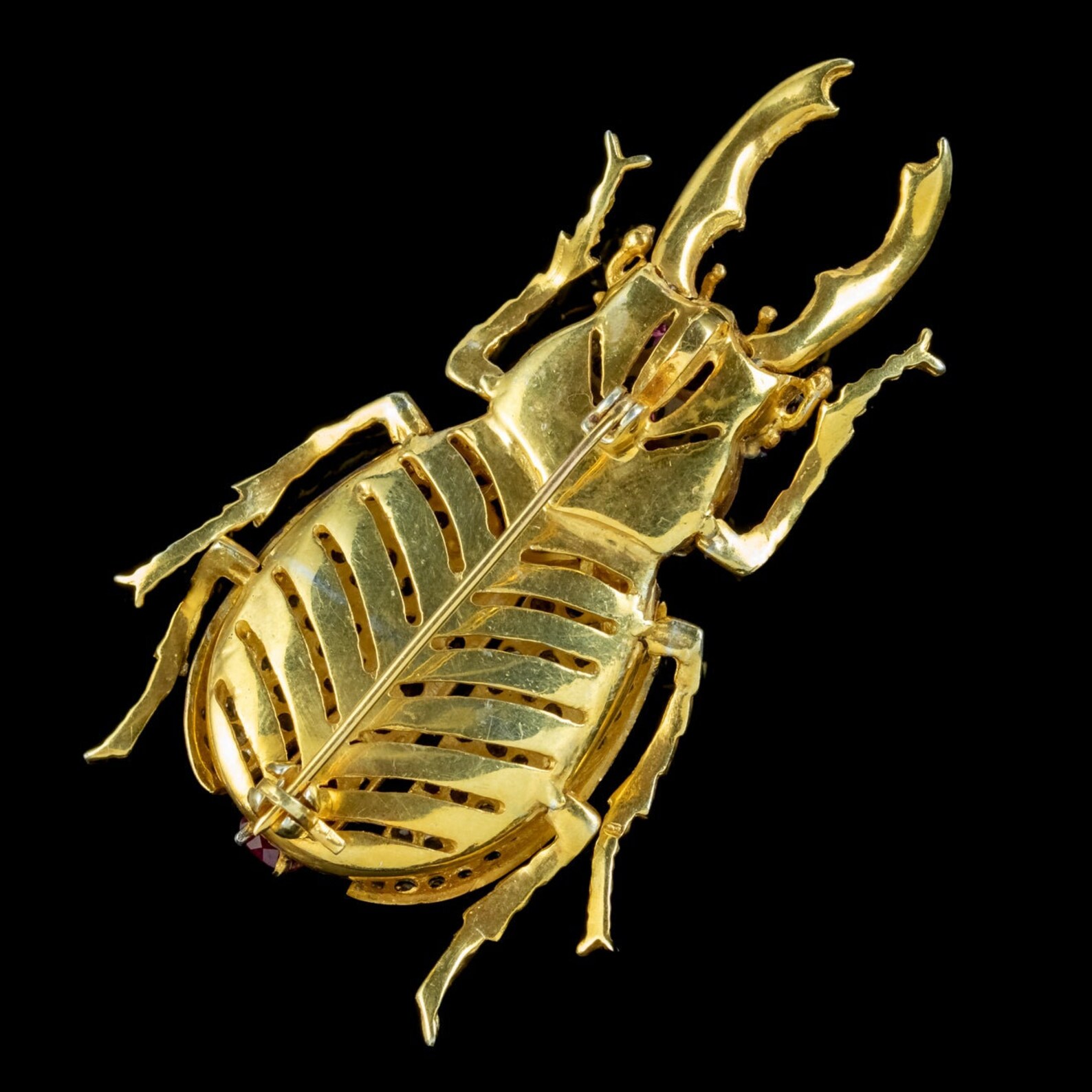 Edwardian Style Ruby Diamond Stag Beetle Brooch 2.5ct of Ruby - Etsy