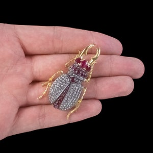 Edwardian Style Ruby Diamond Stag Beetle Brooch 2.5ct of Ruby - Etsy