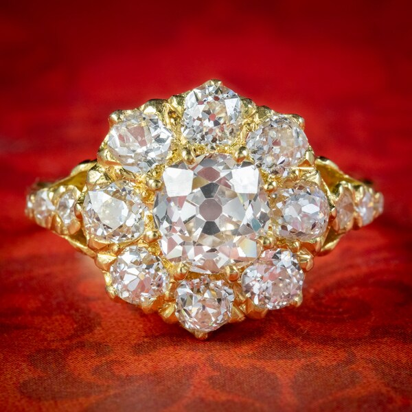 Diamond Cluster Ring - Etsy