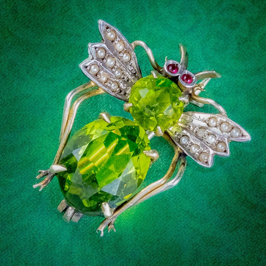 Antique Victorian Paste Pearl Insect Brooch Silver 18ct Gold - Etsy