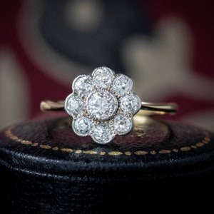 Antique Victorian Diamond Daisy Cluster Ring 0.76ct Total - Etsy