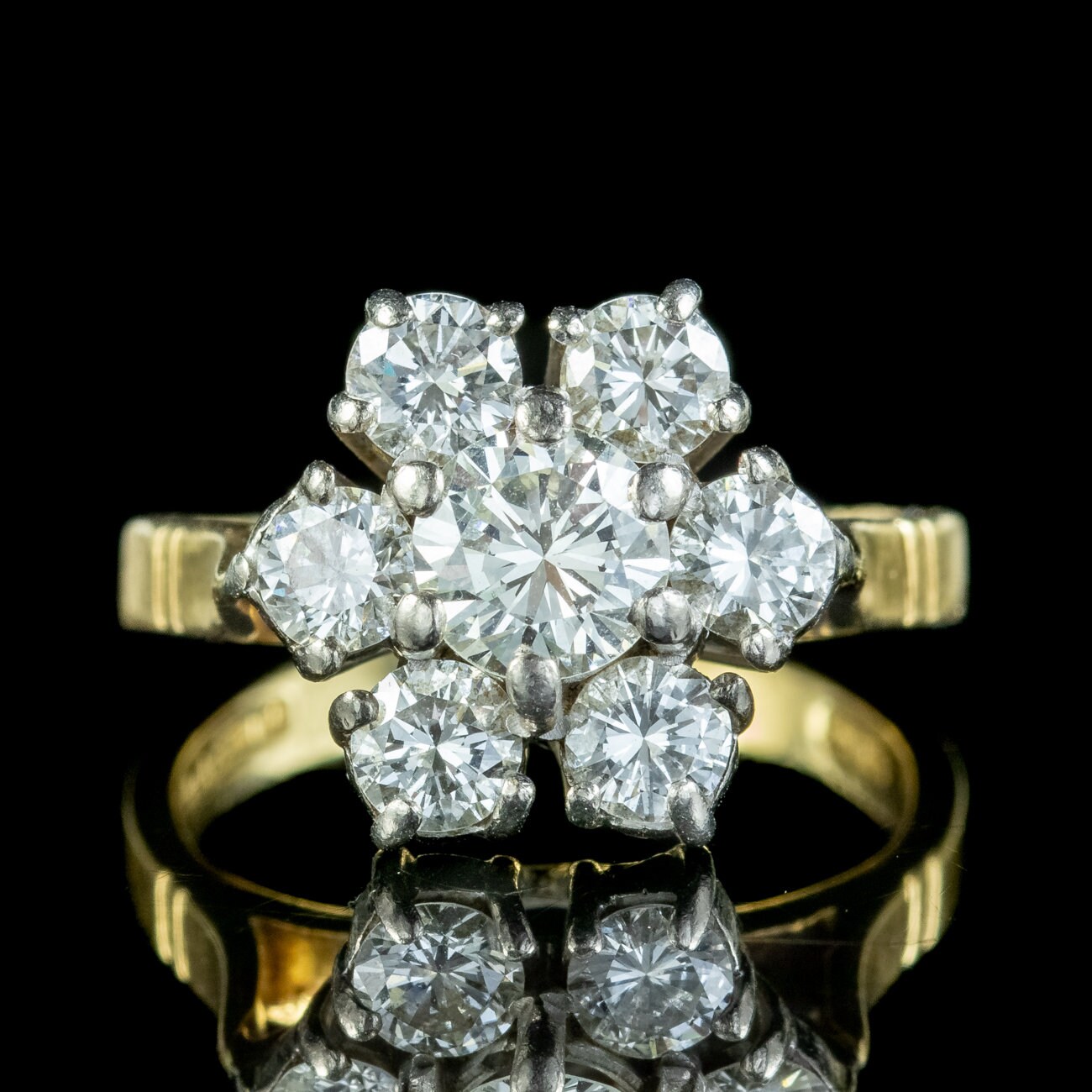 Vintage Diamant Daisy Cluster Ring 1.9ct Gesamt Datiert 1981 Etsy