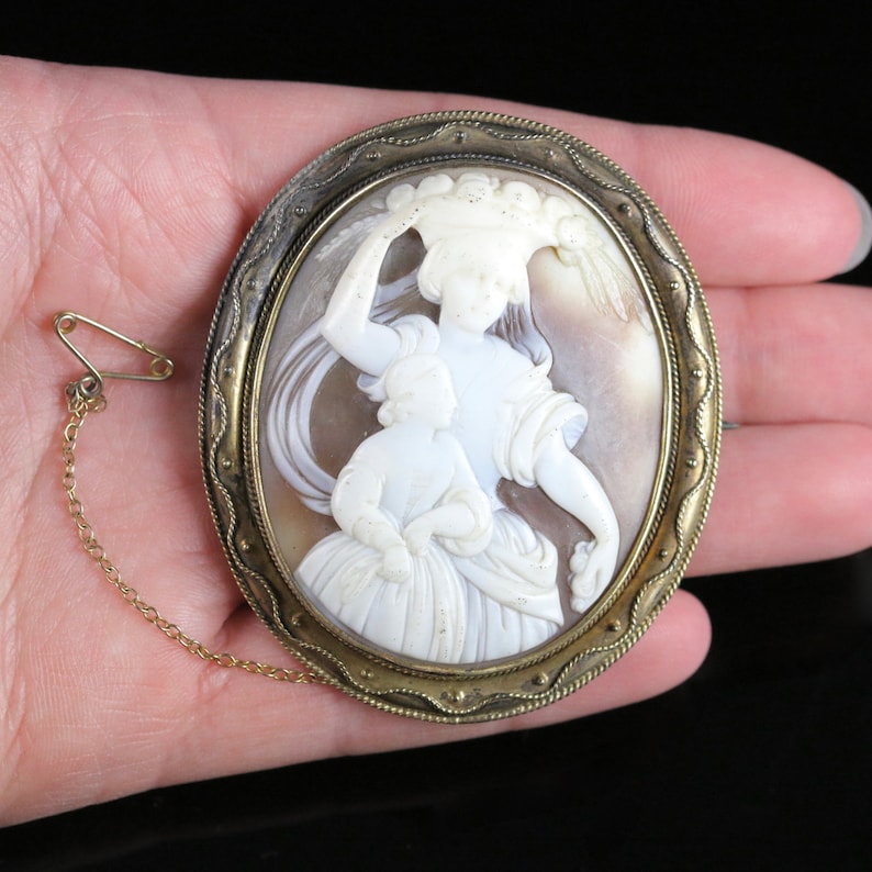Antique Victorian Shell Cameo Brooch - Etsy