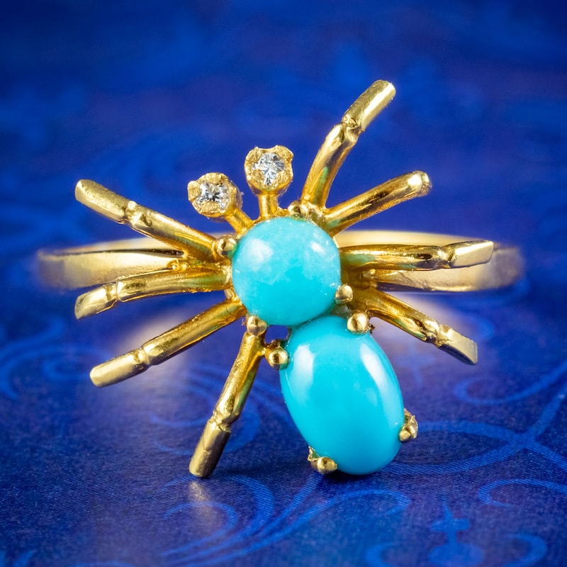 Turquoise Spider - Etsy