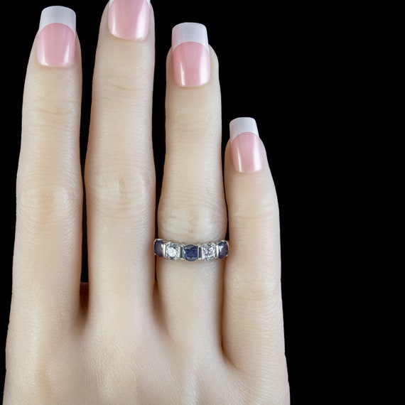 Sapphire Diamond Half Eternity Ring 0.75ct Of Sapphire - Gem