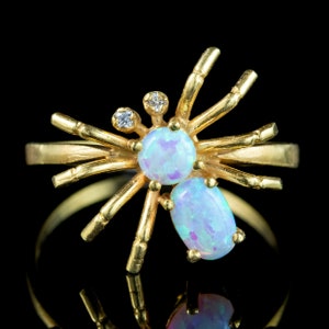 Victorian Style Opal Cz Spider Ring - Etsy