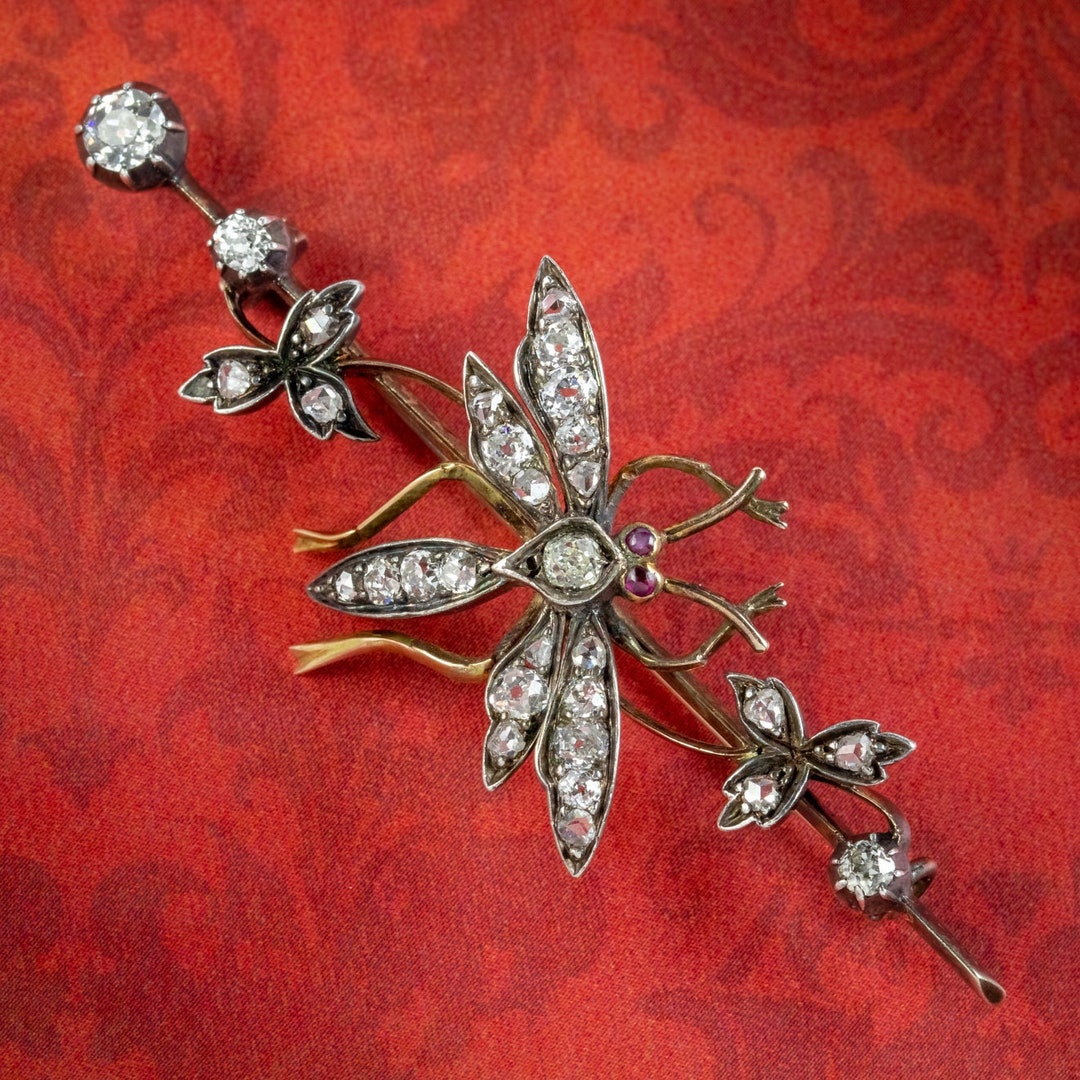 Antique Victorian Diamond Insect Brooch Silver 18ct Gold Circa 1900 - Etsy