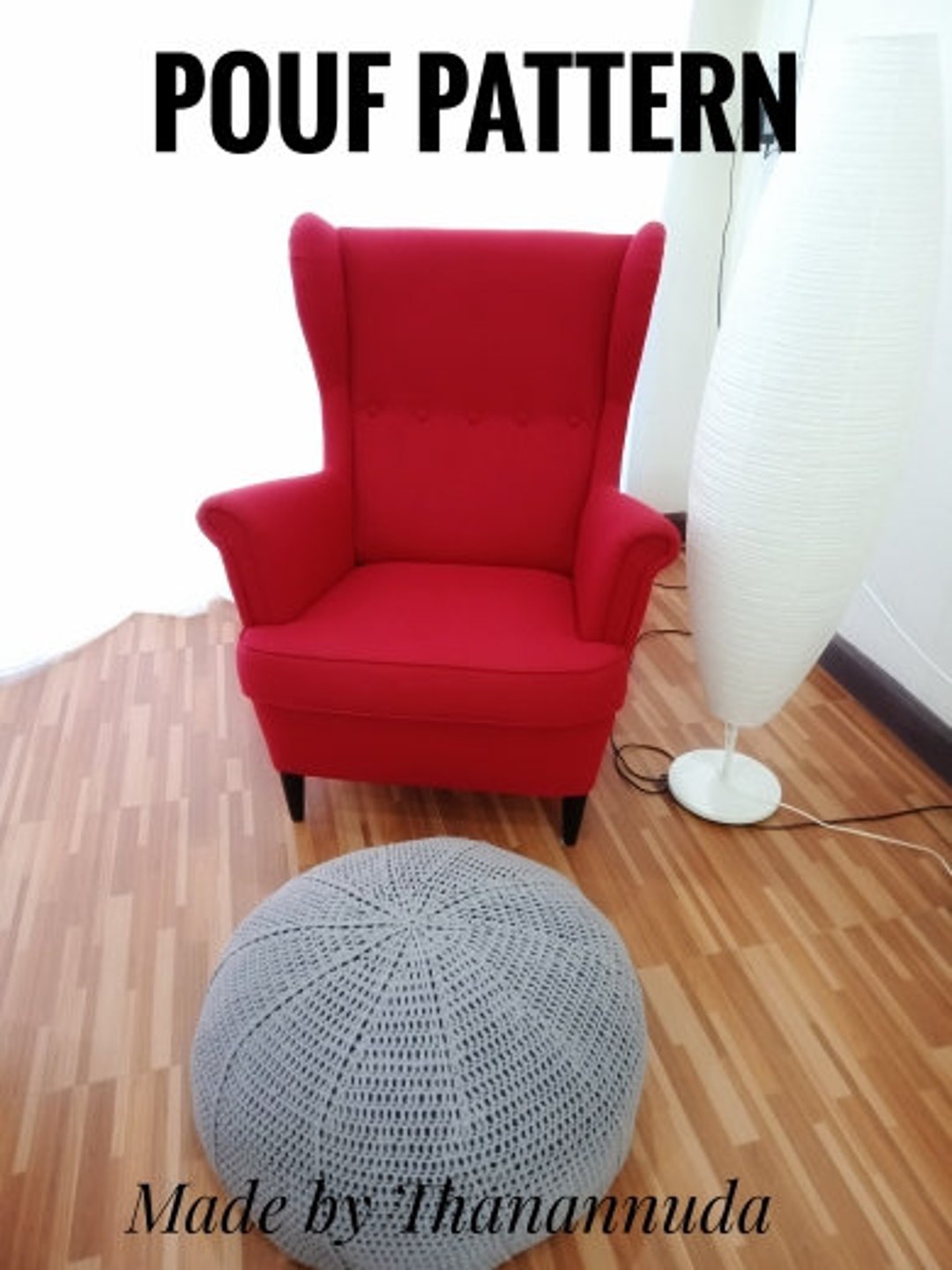 Crochet Pouf Pattern , Footstool , Home Decor , Floor Cushion , Ottoman ...