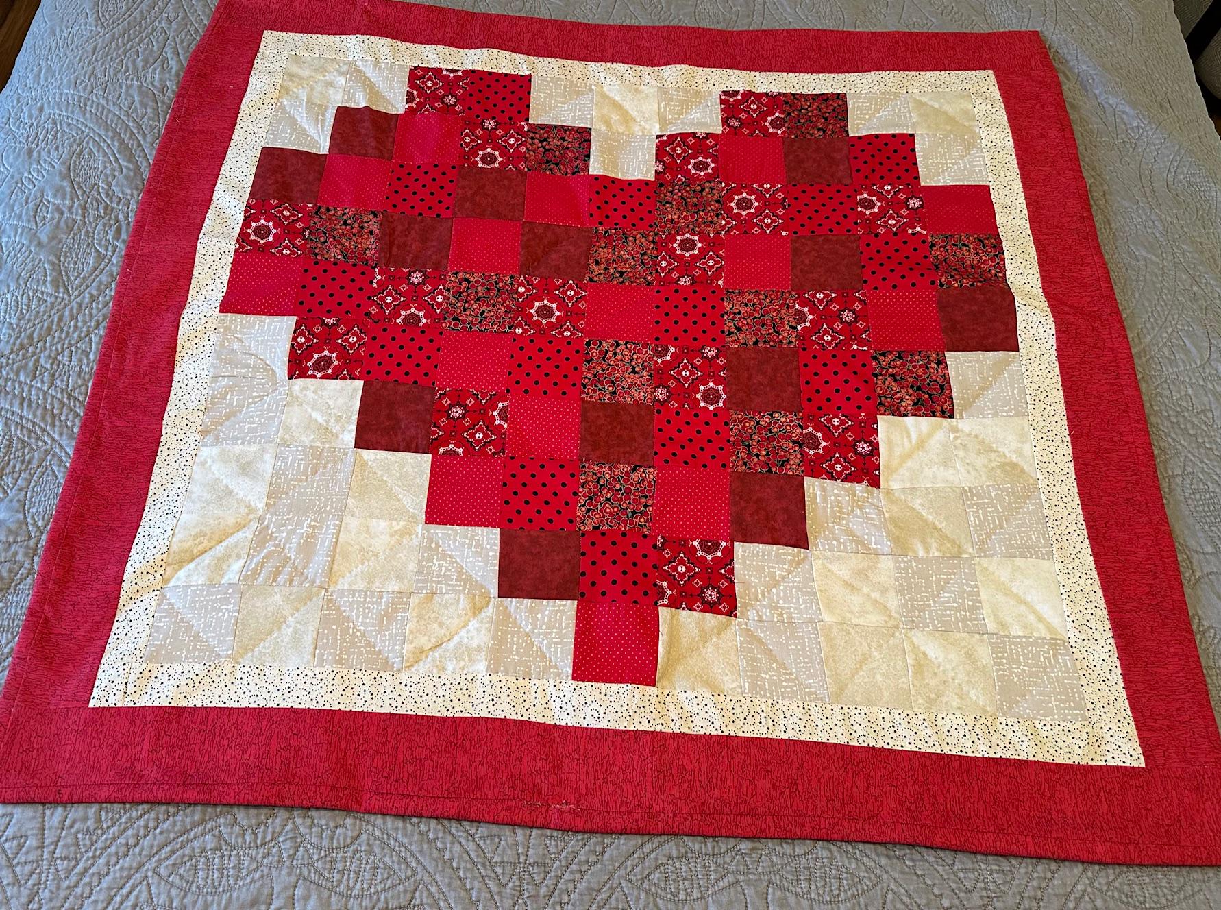 Love Red Heart Lap Quilt or Wall Hanging, 38" by 41", Hand Quilted - Etsy