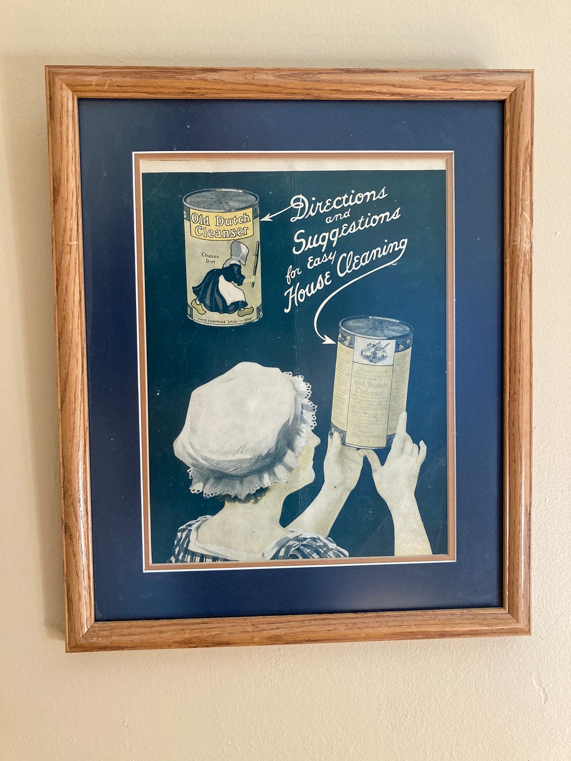 Vintage Framed Old Dutch Cleanser Advertisement Antique Ad - Etsy