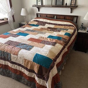 Hand Quilted Queen Quilt: Fall Step Block Design, 90" X 104" - Etsy