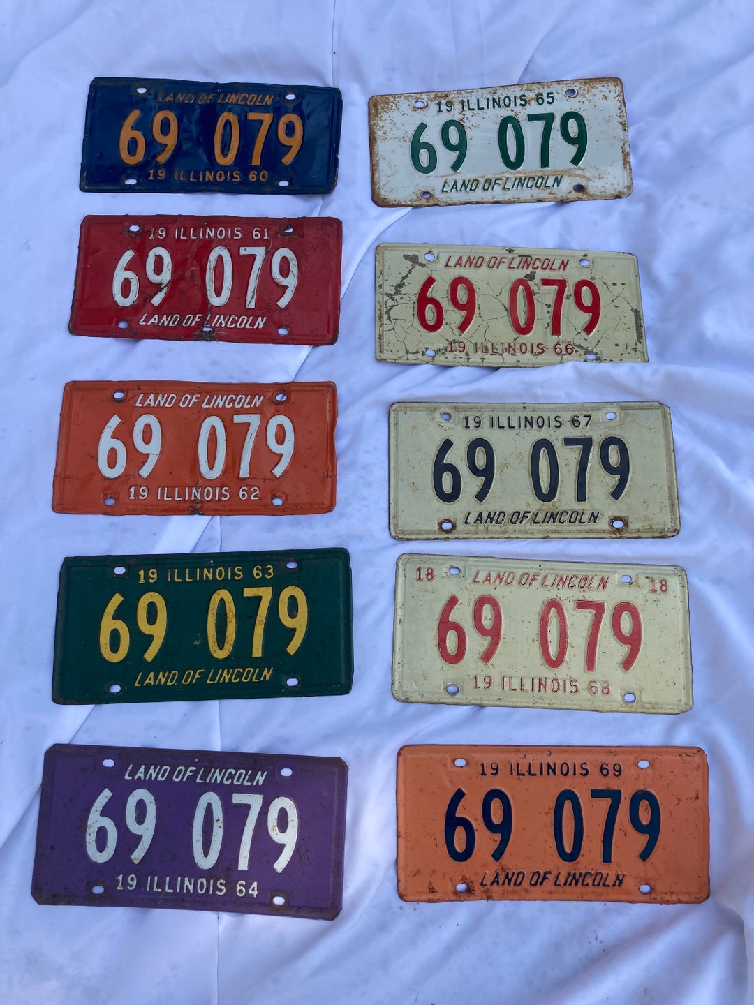 Choice: 1960s Original Illinois License Plates, Vintage Plates, 1960 ...