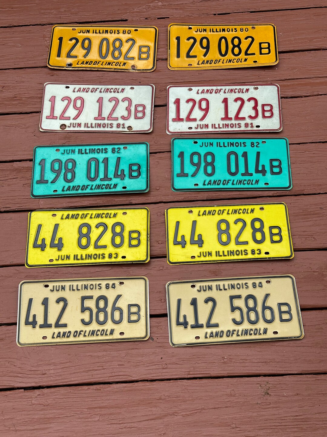 Choice Set of 2 Vintage 1980s Truck Plates, Original, Illinois, Land or ...