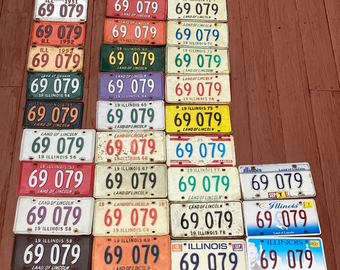 Over SEVEN Decades of Consecutive Illinois License Plate 69079 ...