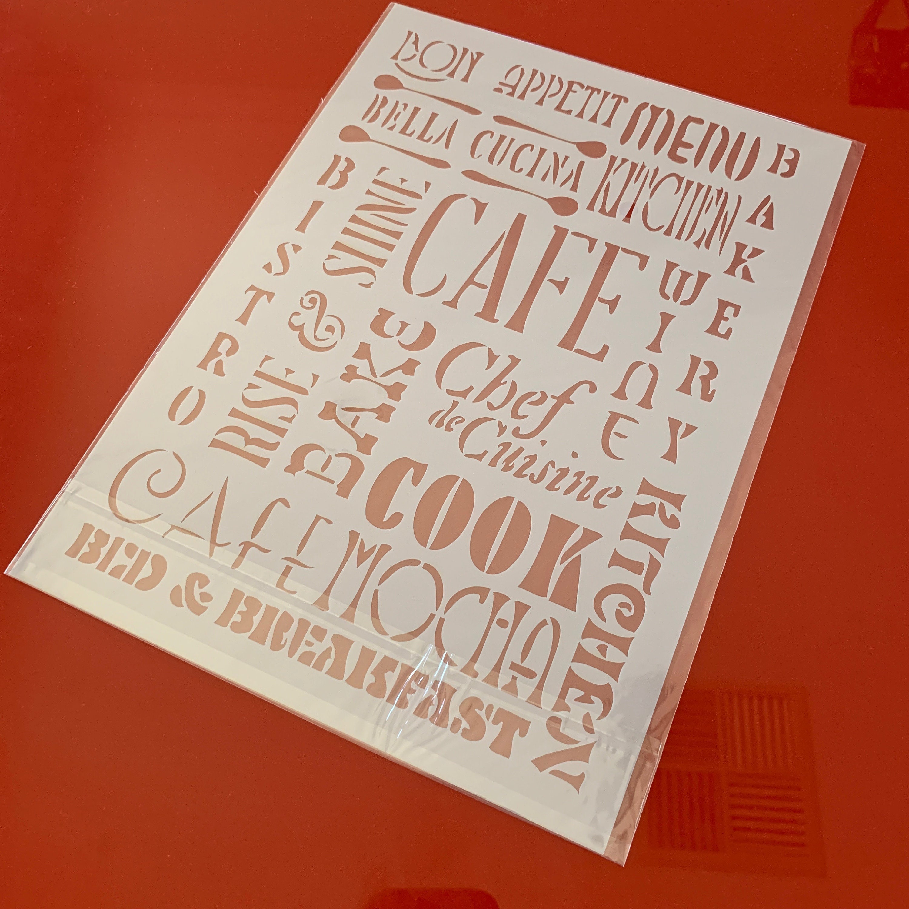 A4 Large Kitchen/cooking Themed Stencil for Scrapbooking | Etsy