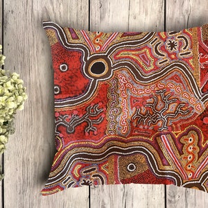 Multi-coloured Aboriginal Indigenous Art Cushion Pillow Cover. - Etsy
