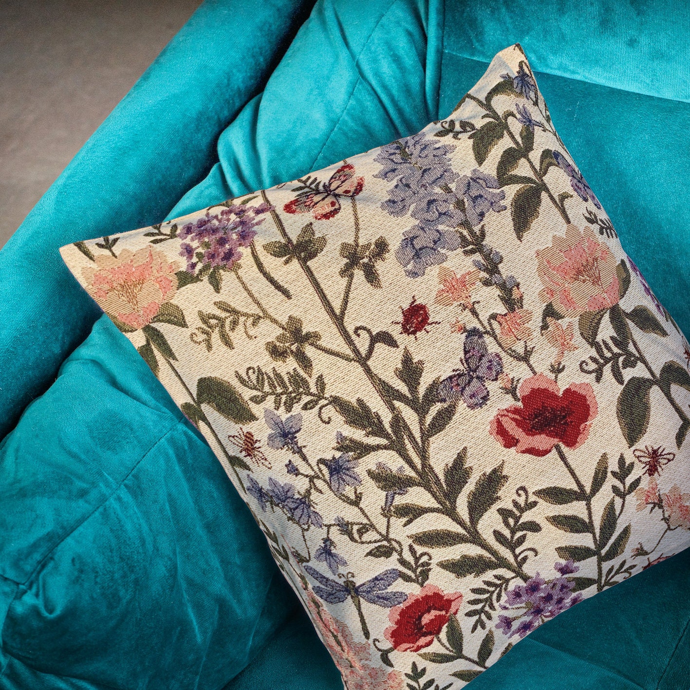 Victorian Floral Cushion Covers | Cottage Decor | Tapestry Fabric ...