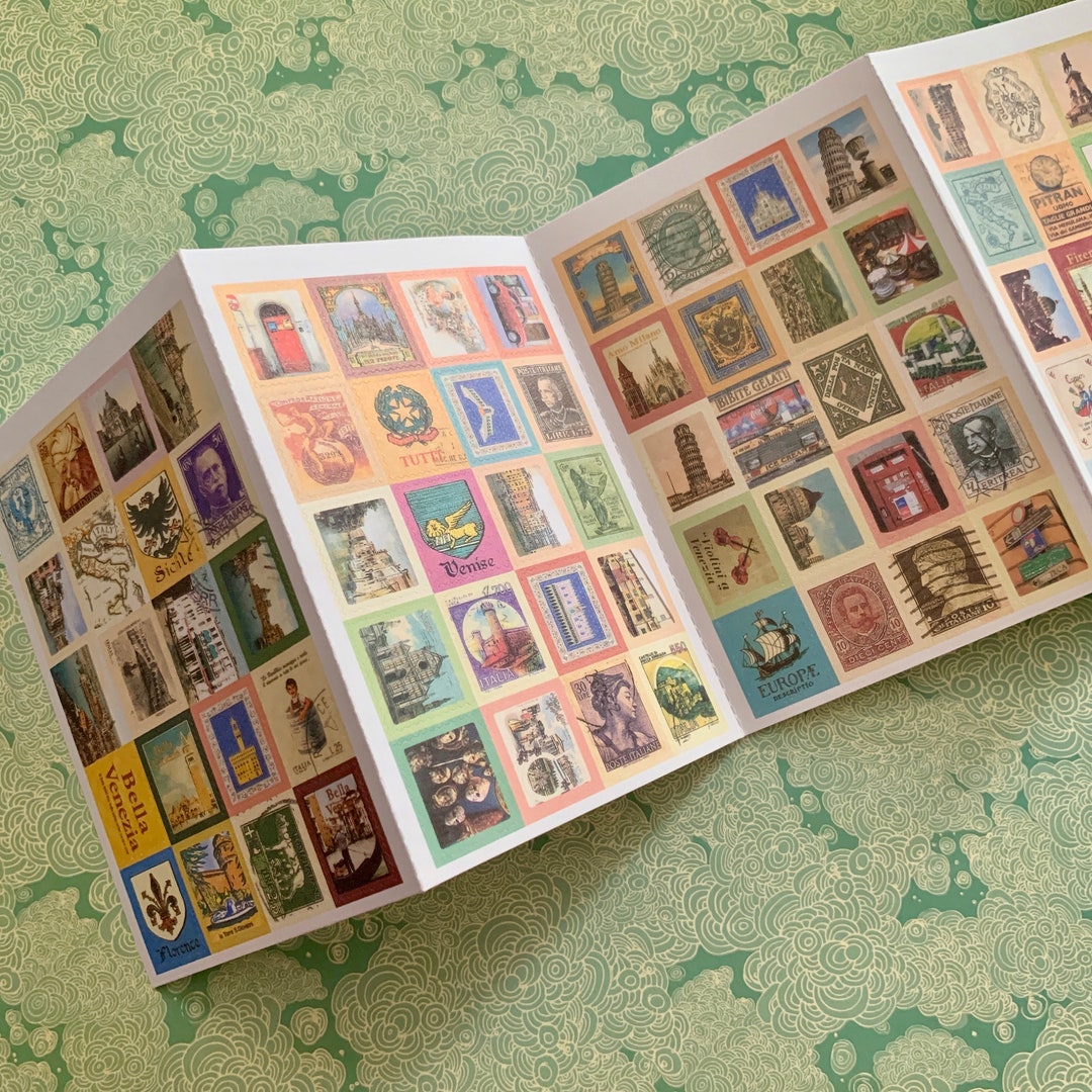 80 Vintage Style Italian Small Stamp Stickers for Scrapbooking and ...