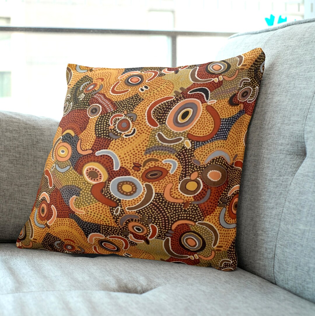 Yellow Aboriginal Cushion Covers | Indigenous Community Designs ...