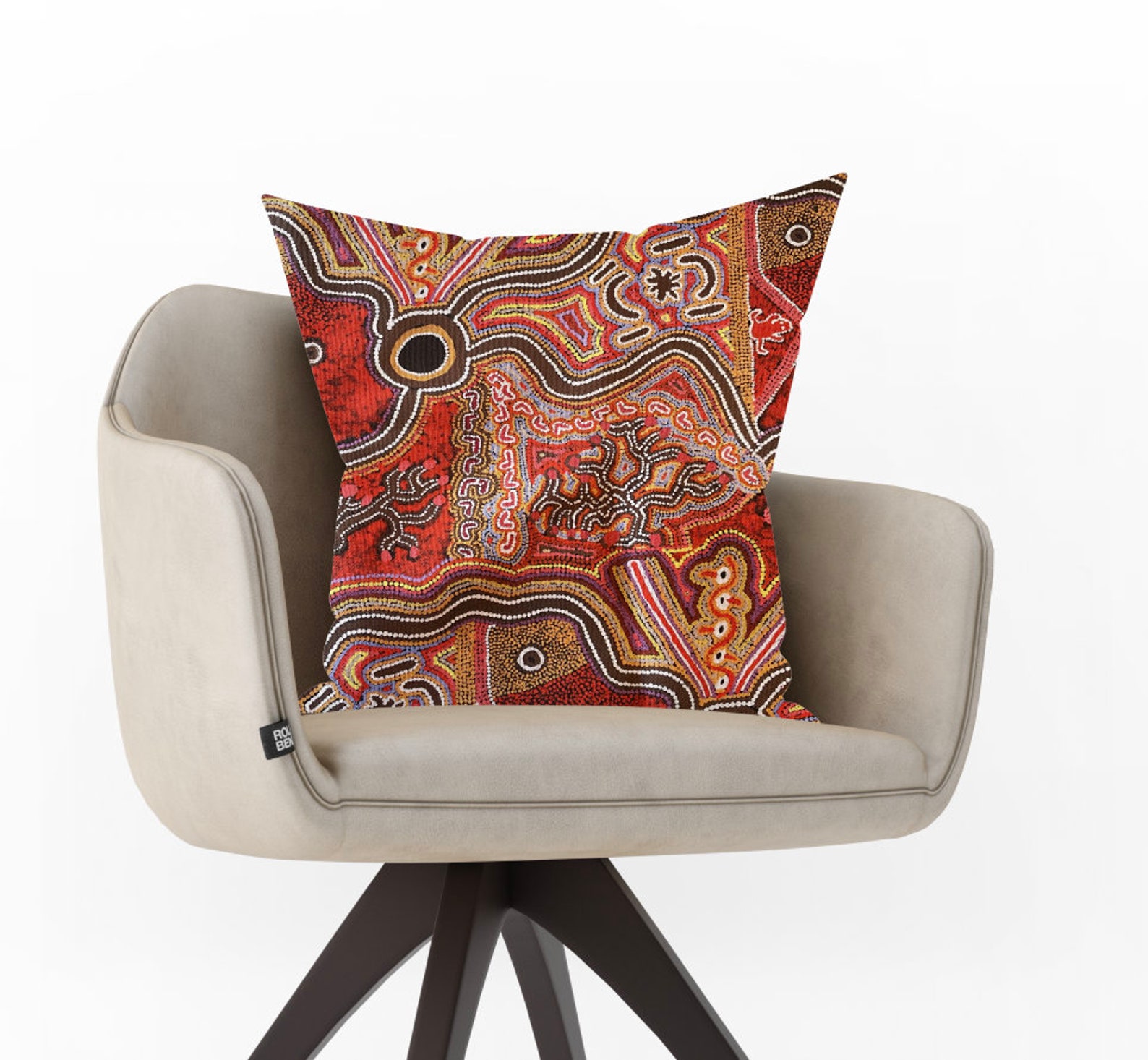 Multi-coloured Aboriginal Indigenous Art Cushion Pillow Cover. - Etsy