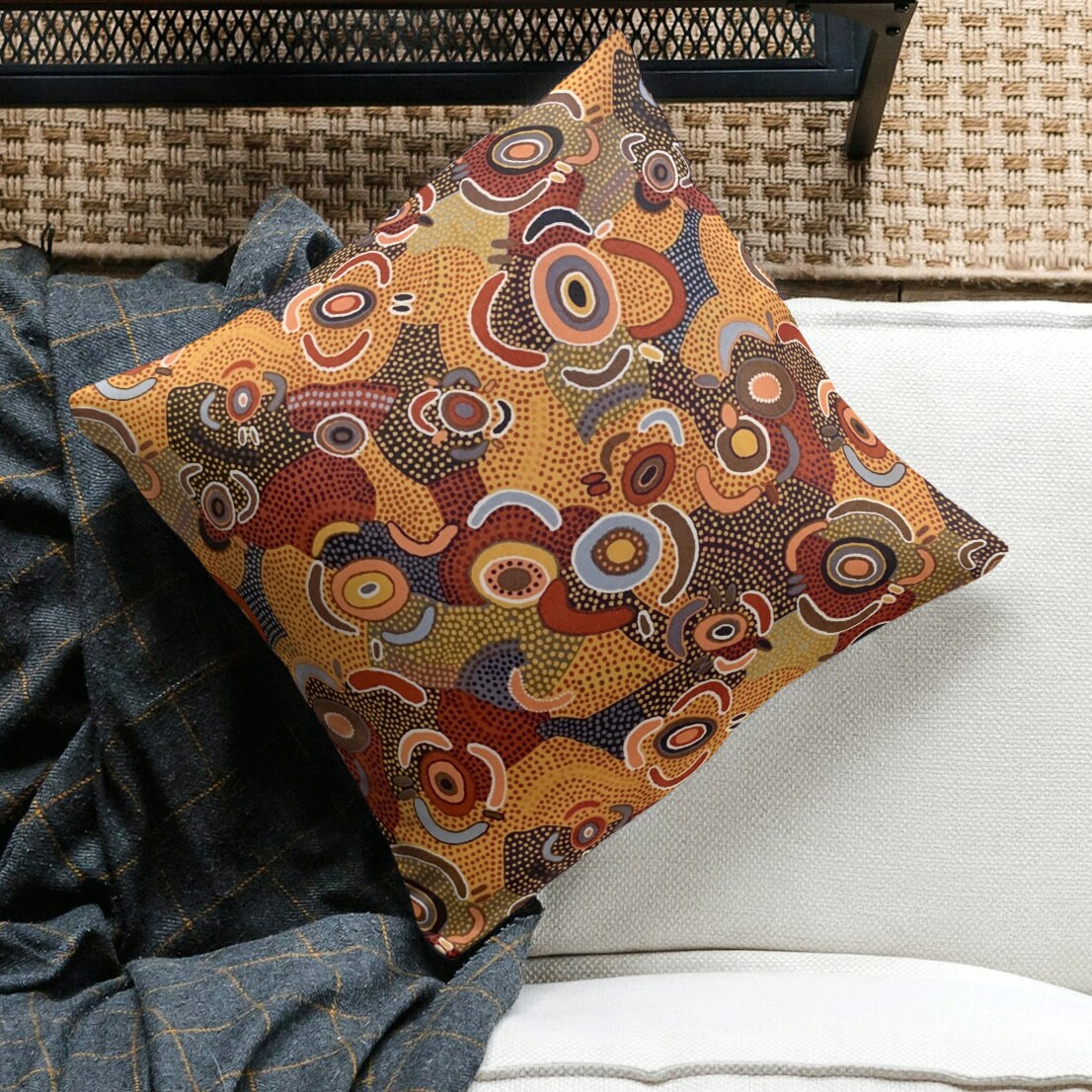 Yellow Aboriginal Cushion Covers | Indigenous Community Designs ...