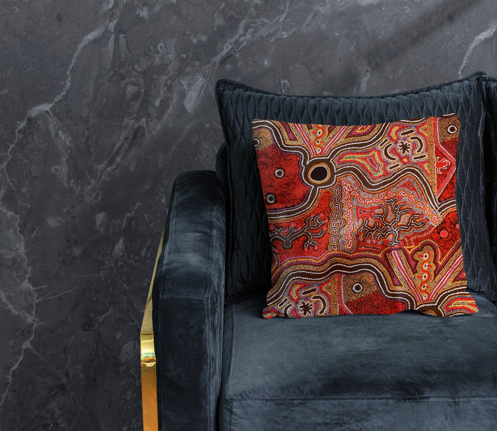 Multi-coloured Aboriginal Indigenous Art Cushion Pillow Cover. - Etsy