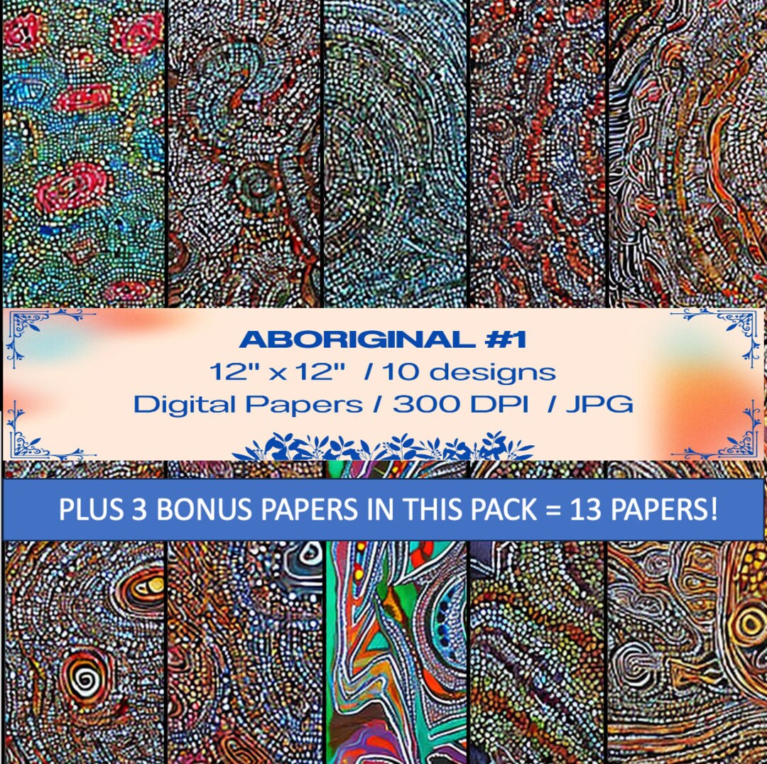 Aboriginal Artwork Digital Download Papers 12x12. Pack - Etsy
