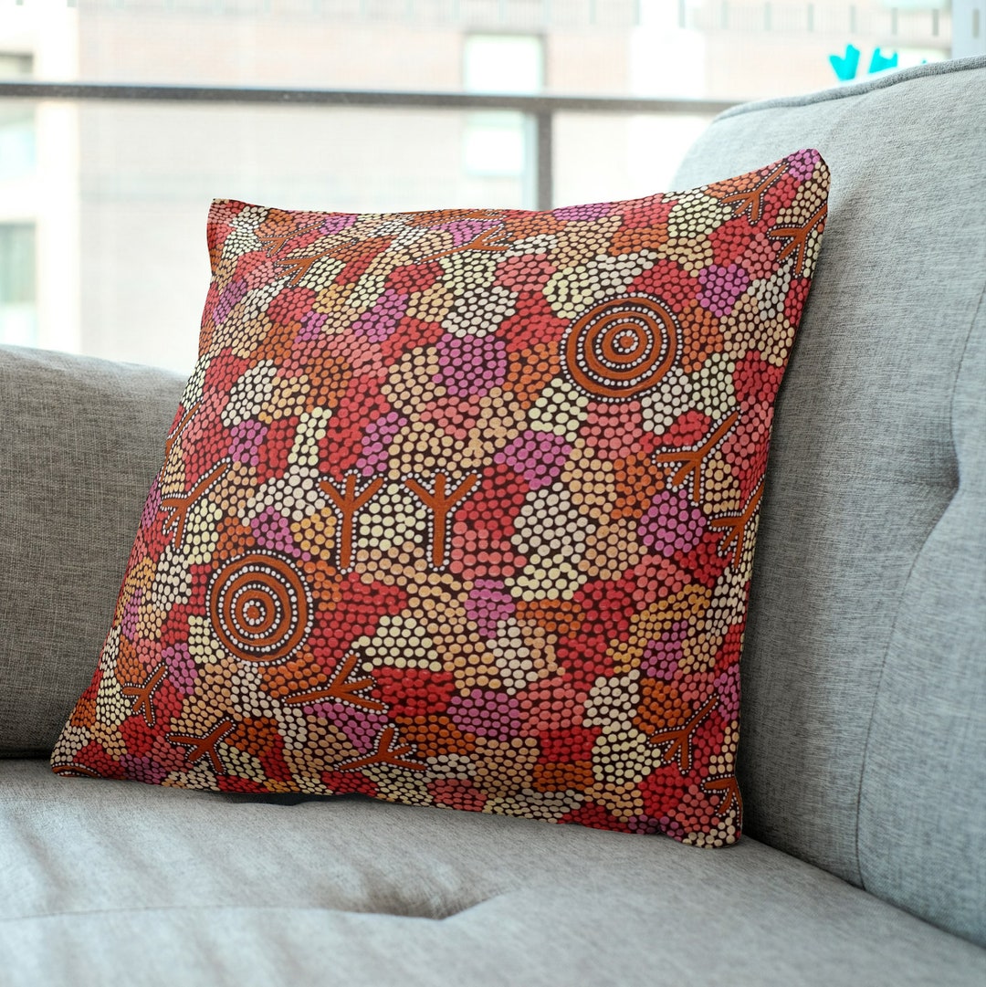 Aboriginal Fabric Cushion Covers | Warlu "tracks" Design | Indigenous ...