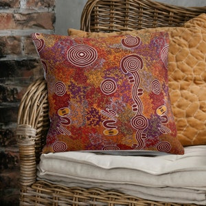 Aboriginal Indigenous Cushion Covers | "desert Walk" 18"/20" | Throw ...