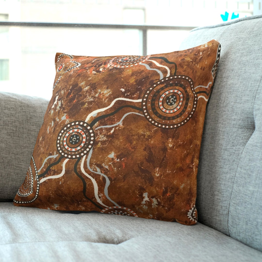 Aboriginal Design Cushion Covers | Abstract Indigenous Throw Pillow ...
