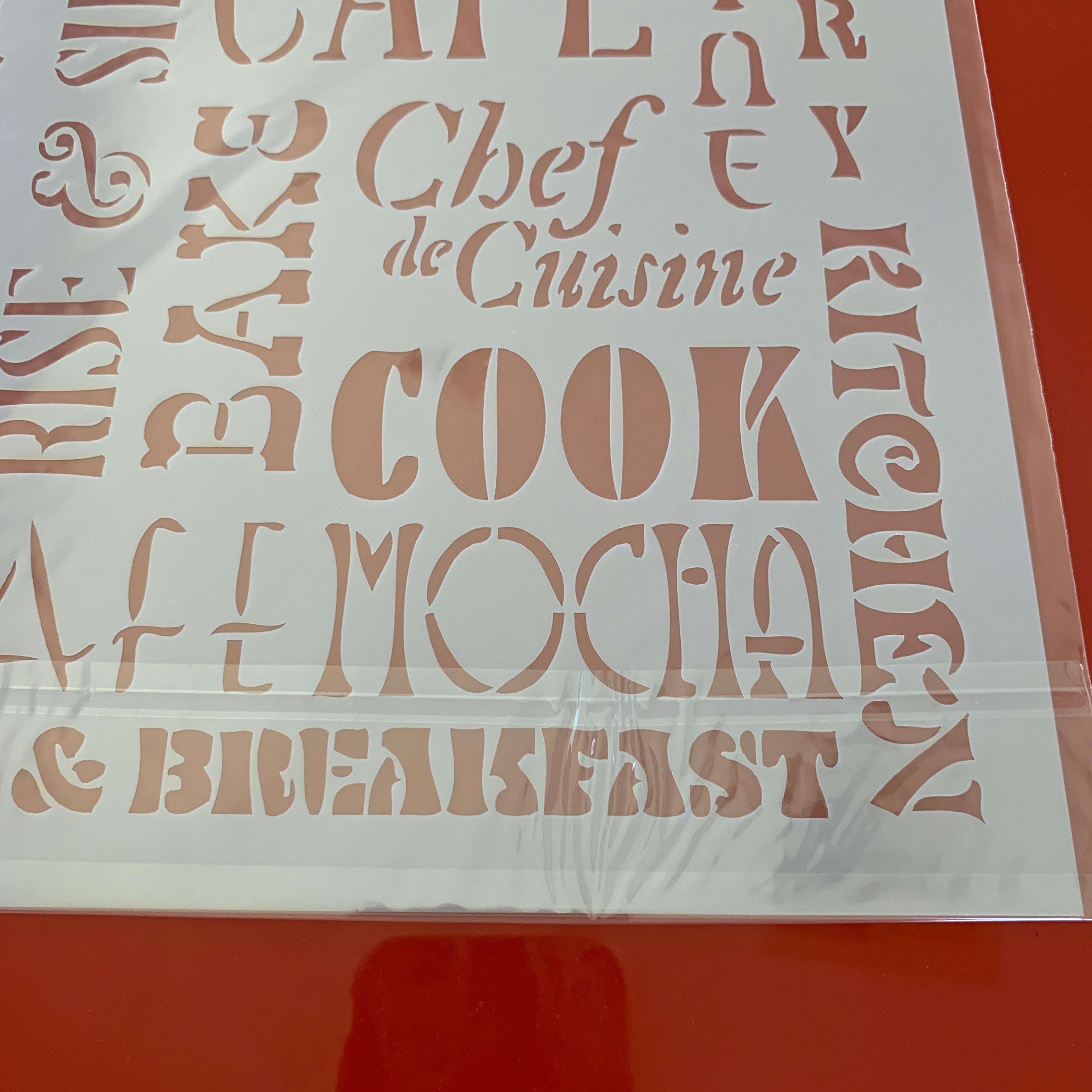 A4 Large Kitchen/cooking Themed Stencil for Scrapbooking - Etsy
