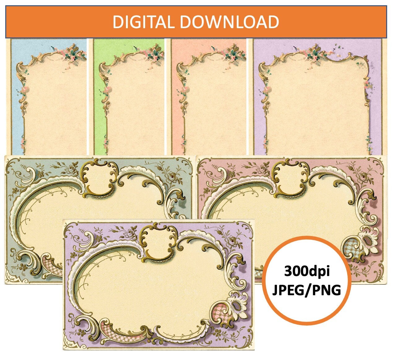 Digital Download - 7 Antique French Frame Images - Etsy
