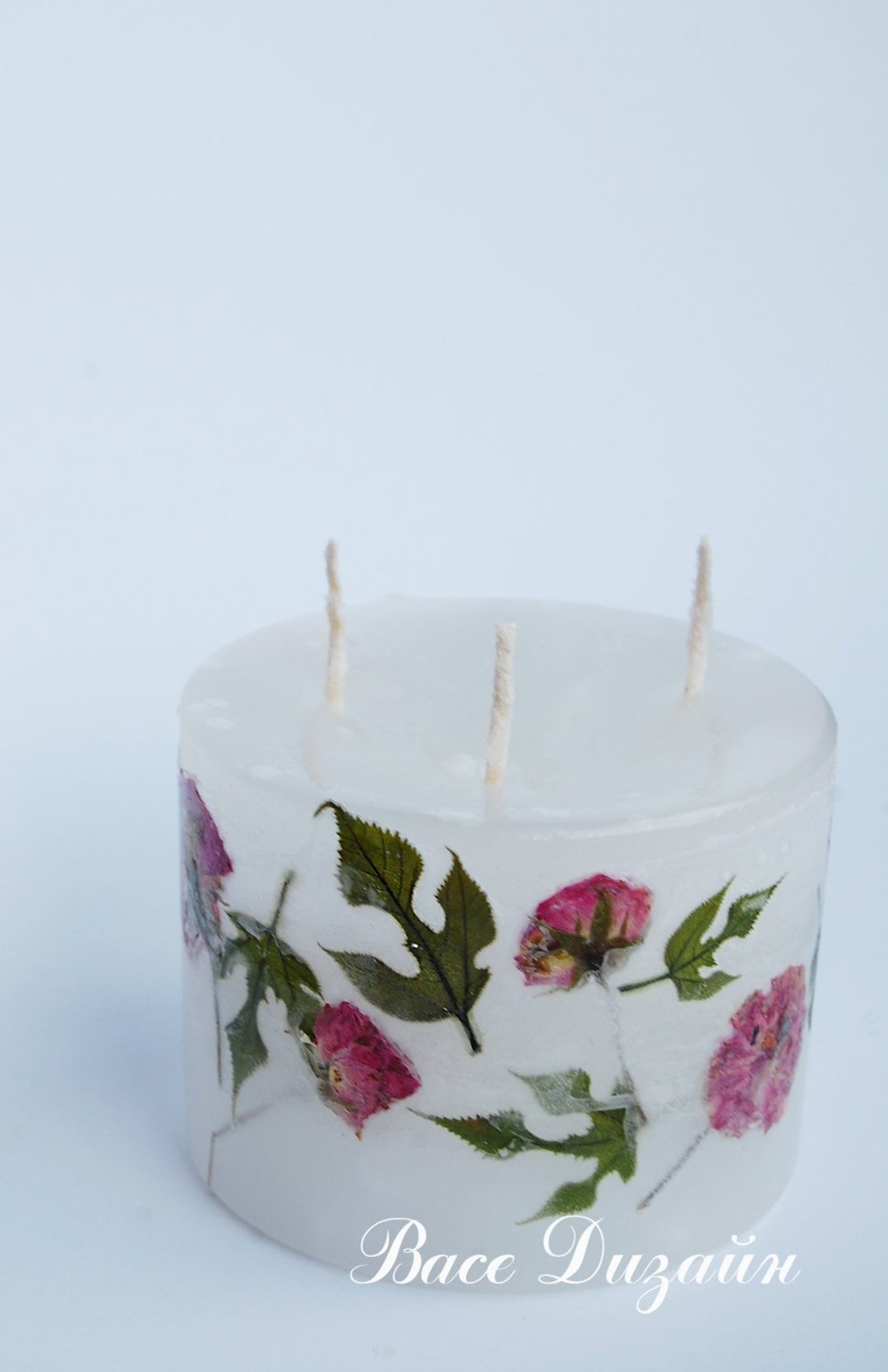 Candle With Real Flowers, Candle With Roses, Scented Candle, Flower ...