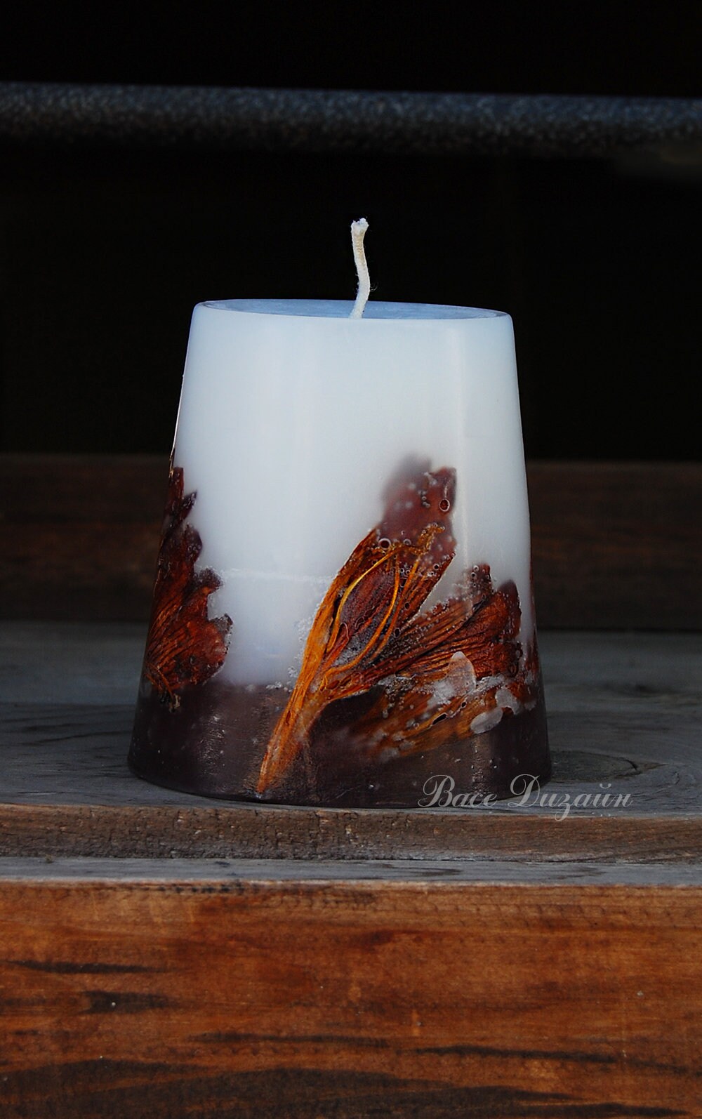 Brown candle, Aroma candles, Scented candles, Dried candle green leaves ...