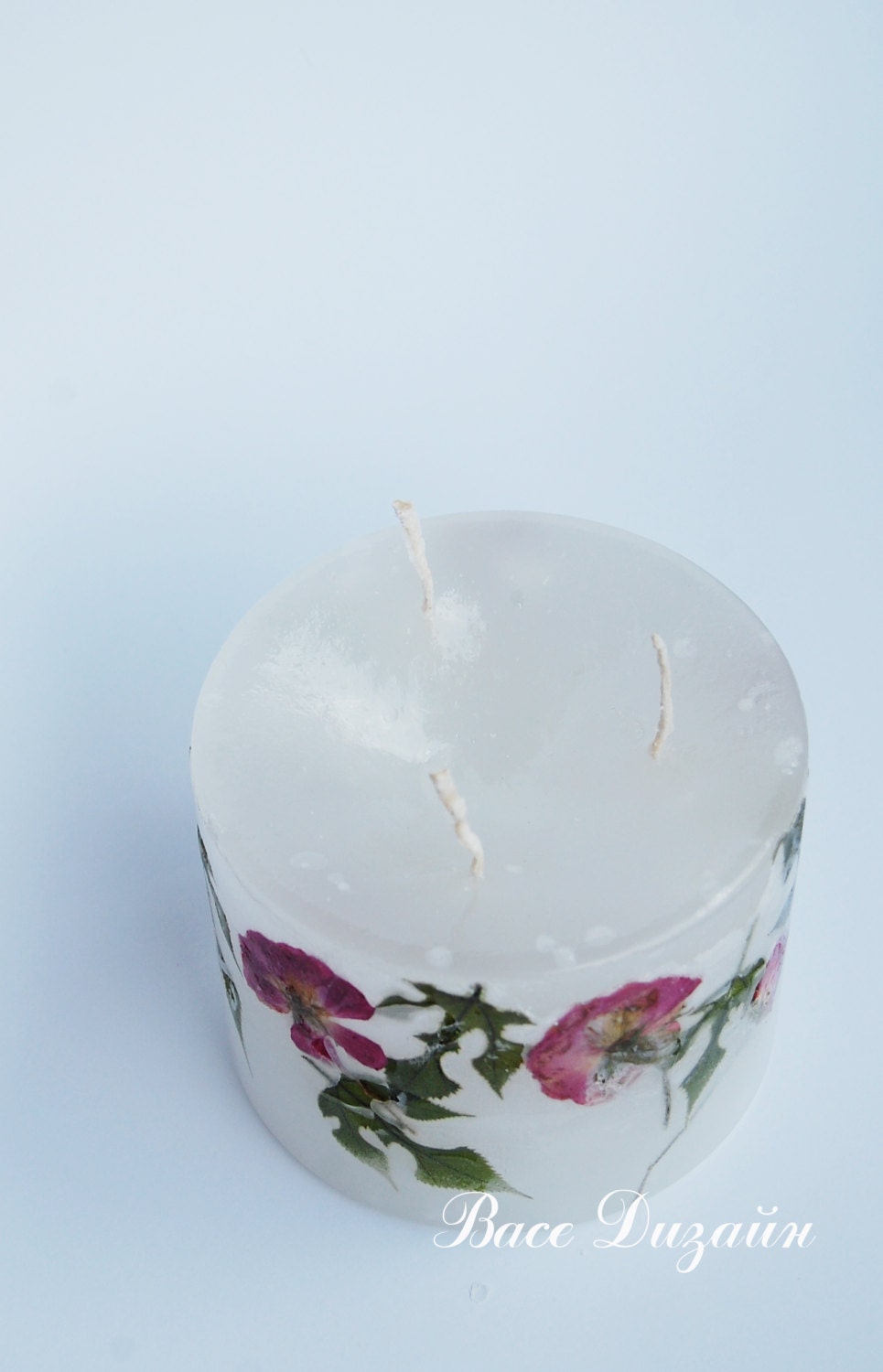 Candle With Real Flowers, Candle With Roses, Scented Candle, Flower ...