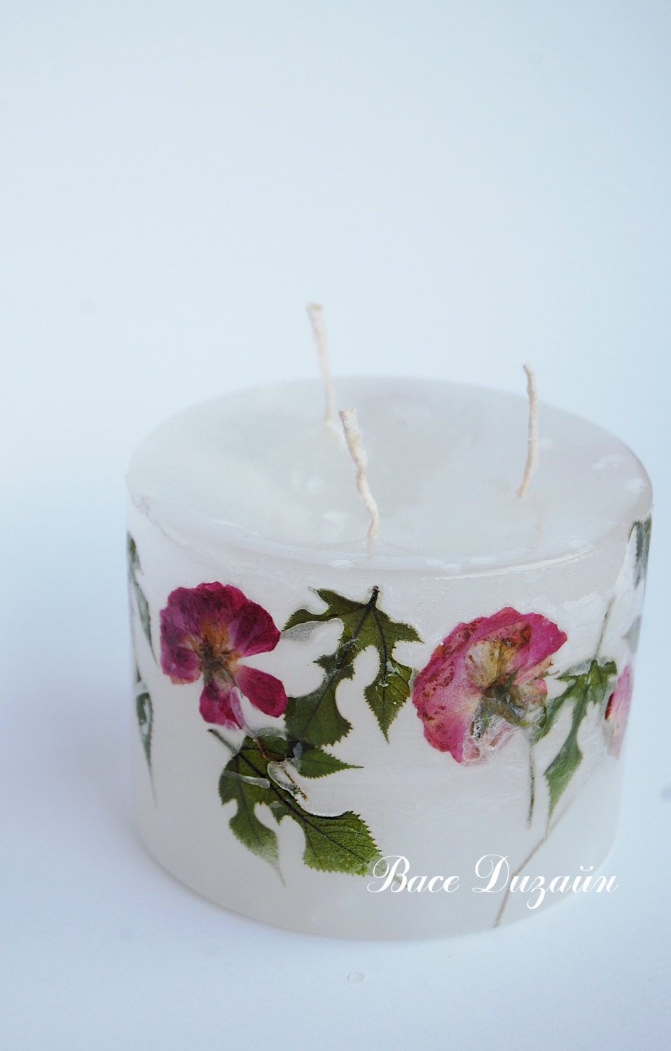 Candle With Real Flowers, Candle With Roses, Scented Candle, Flower ...