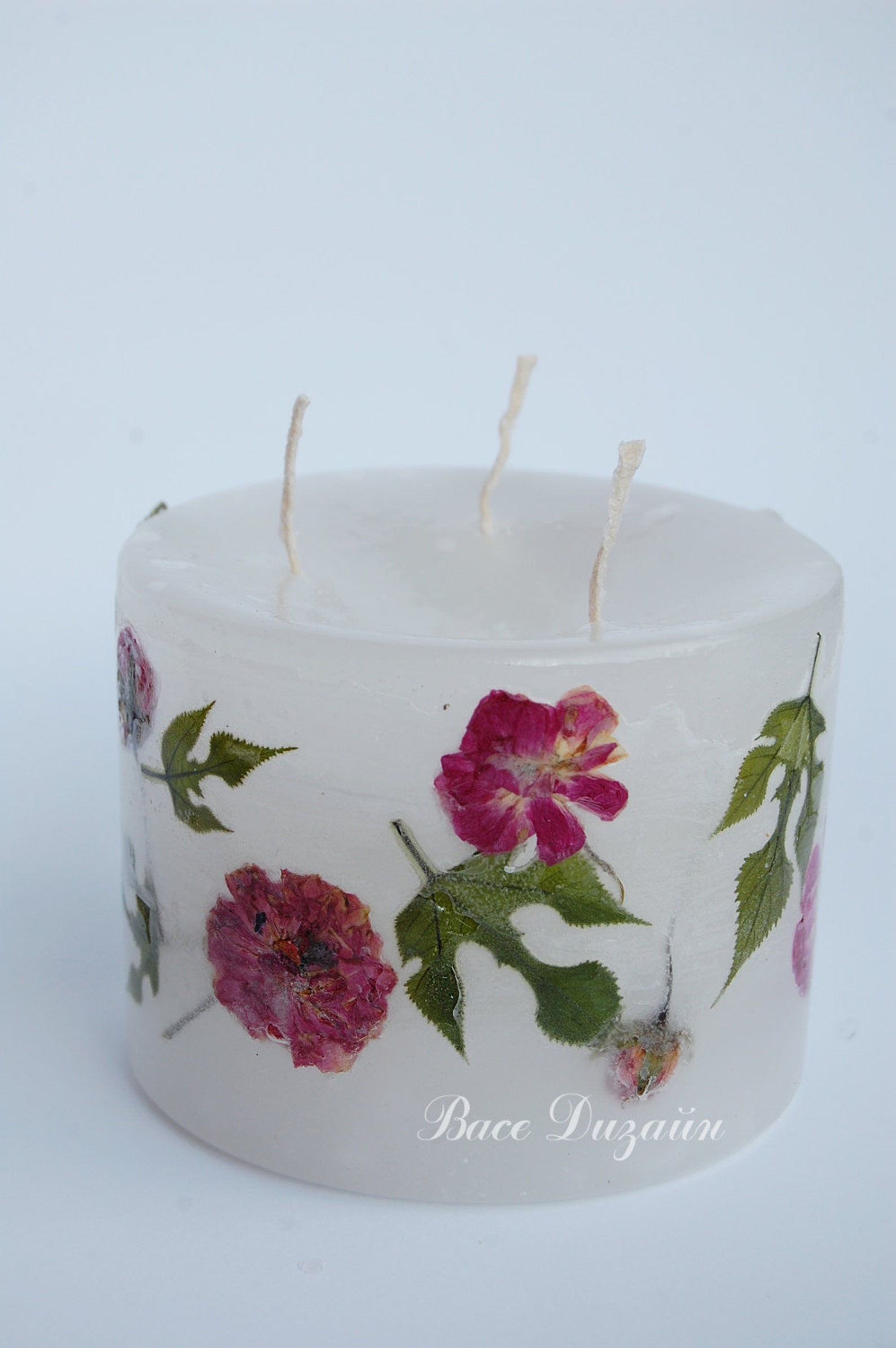 Candle With Real Flowers, Candle With Roses, Scented Candle, Flower ...