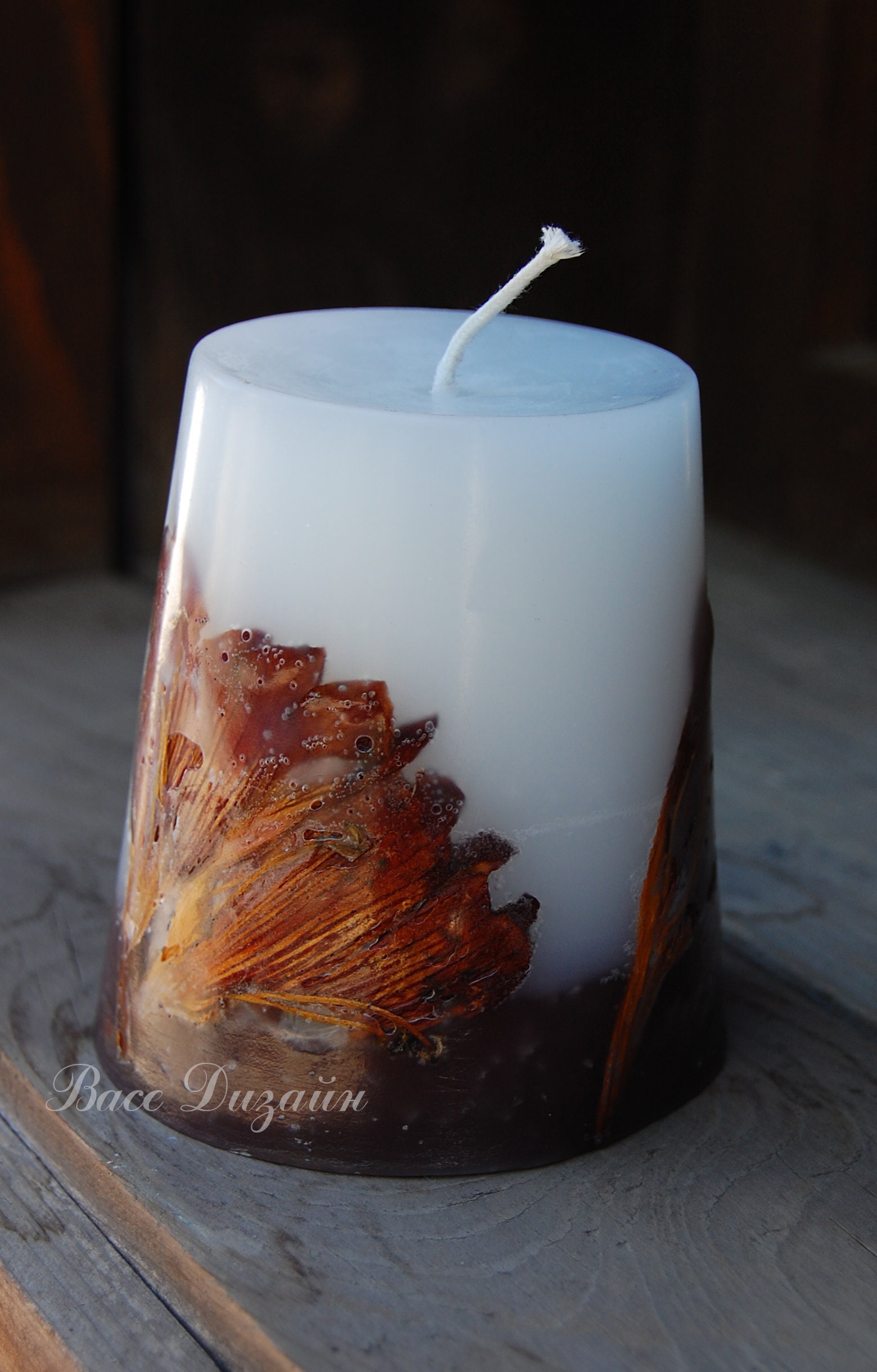 Brown Candle, Aroma Candles, Scented Candles, Dried Candle Green Leaves ...