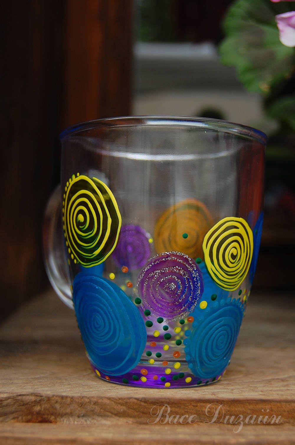 Hand Painted Glasses, Hand Painted Glass, Tea Cup, Coffee Mug, Mothers ...