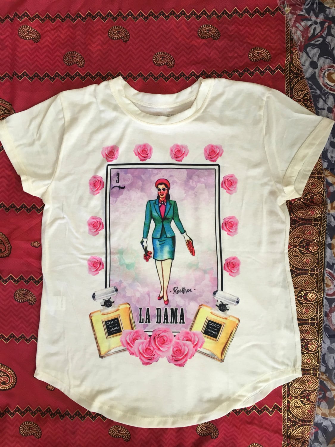 La Dama Mexican Loteria T-shirt - Etsy