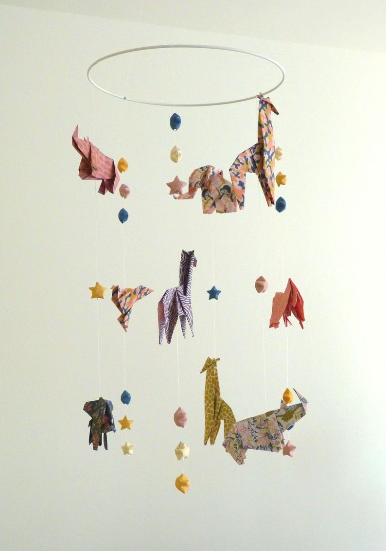 Origami Baby Mobile Animals of the Savannah, Origami Jungle Decor ...