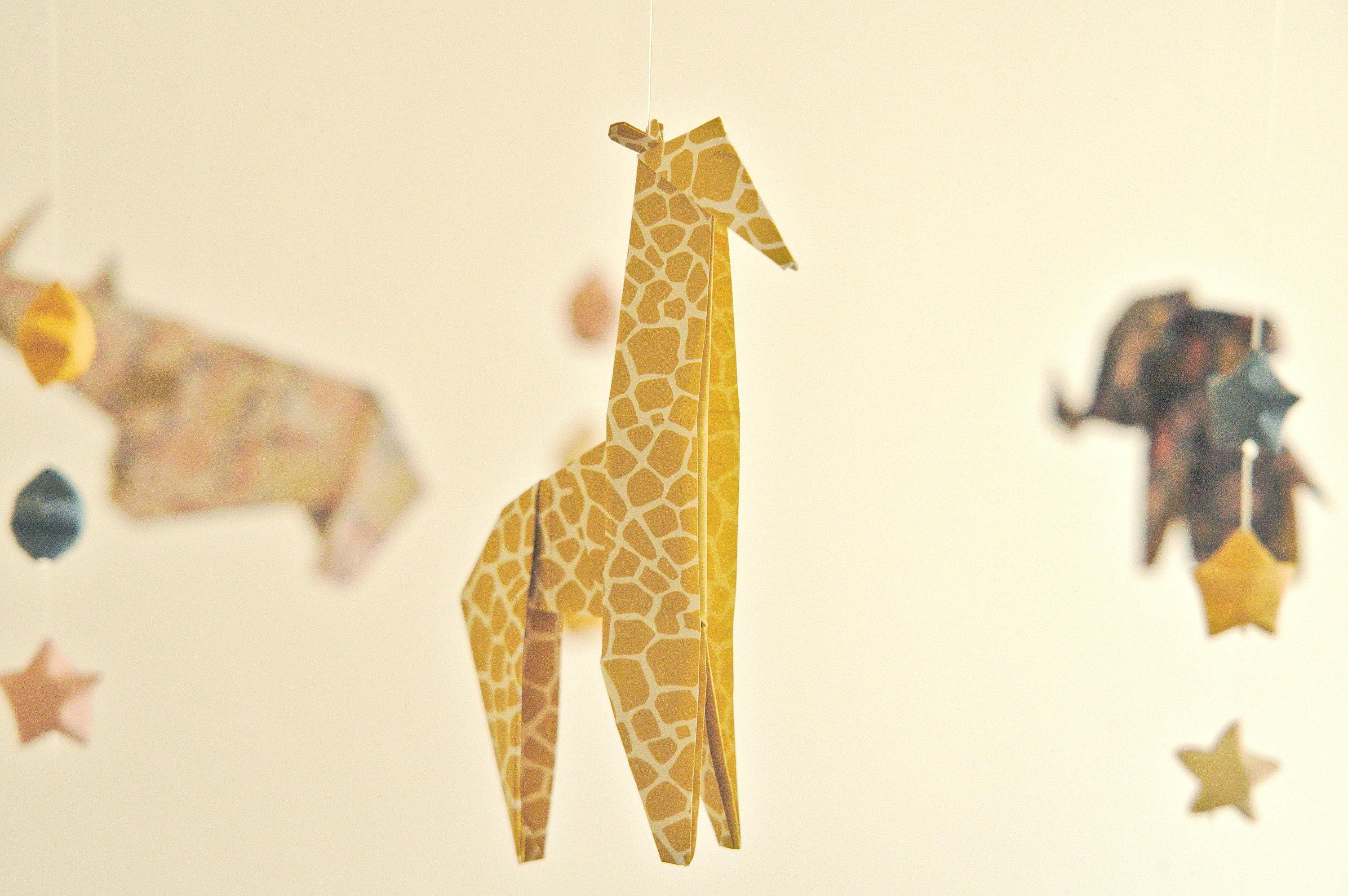 Origami Baby Mobile Animals of the Savannah, Origami Jungle Decor ...