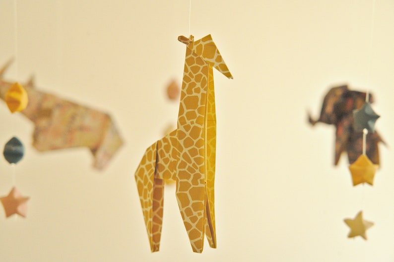 Origami Baby Mobile Animals of the Savannah Origami Jungle | Etsy
